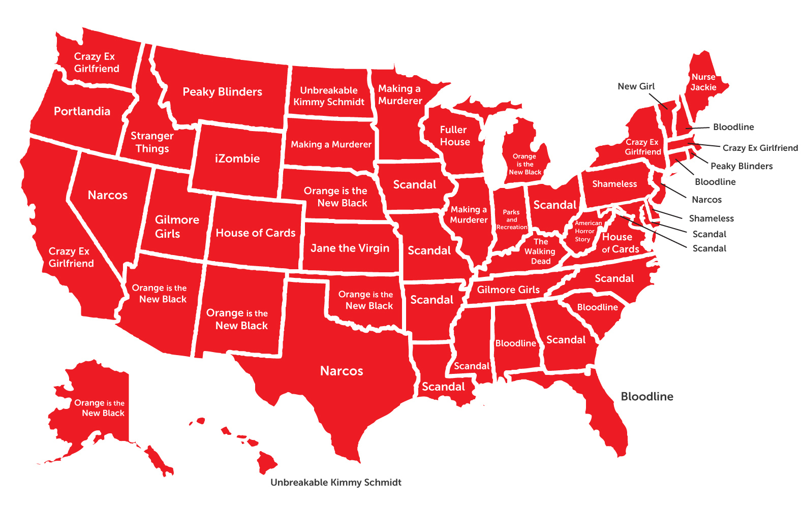 This Map Shows Every States' Most-Streamed Show On Netflix | Inverse