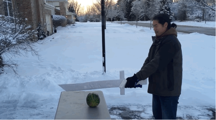 Will This Ice Sword Slice Through a Watermelon? | Inverse