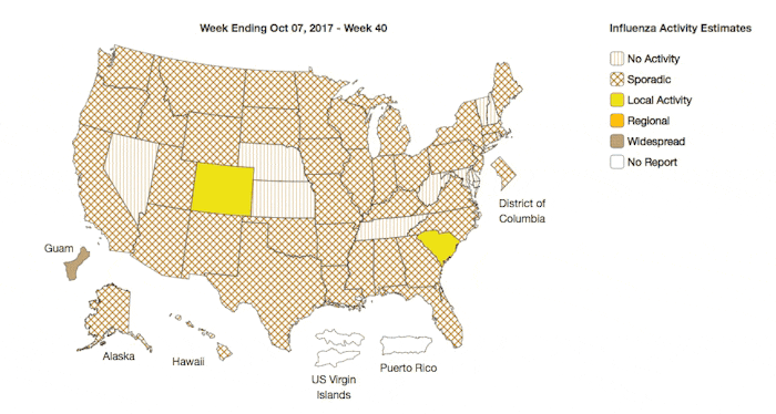 CDC's Interactive Map Shows How Fast the Flu Took Over the U.S. This ...