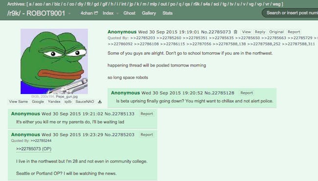 Federal Authorities Investigate 4chan Thread Following Oregon Shooting ...